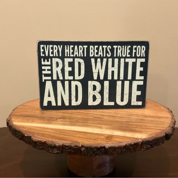 Designs By Kathy | Accents | Rustic Painted Red White Blue Patriotic ...